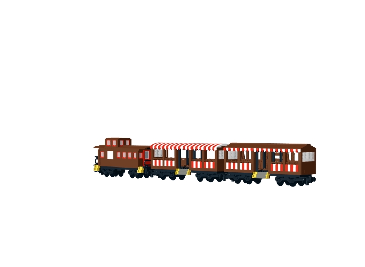 Disneyland Railroad Holiday Red Train from BrickLink Studio [BrickLink]