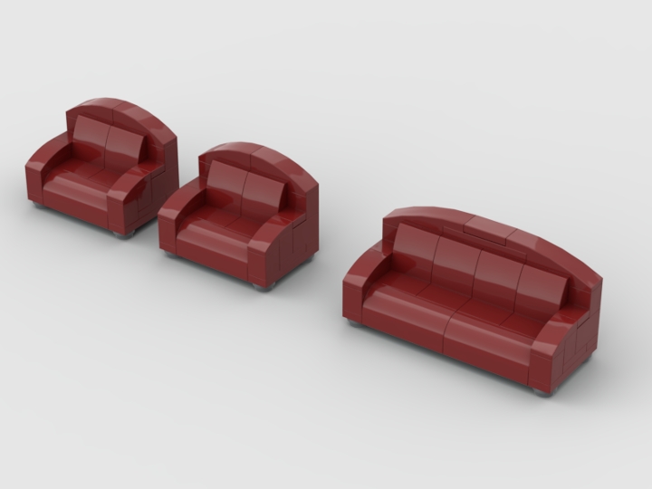 Red couches from BrickLink Studio [BrickLink]
