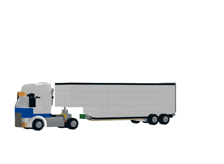 Lego Semi+Trailer MOC 2 Blue from BrickLink Studio [BrickLink]