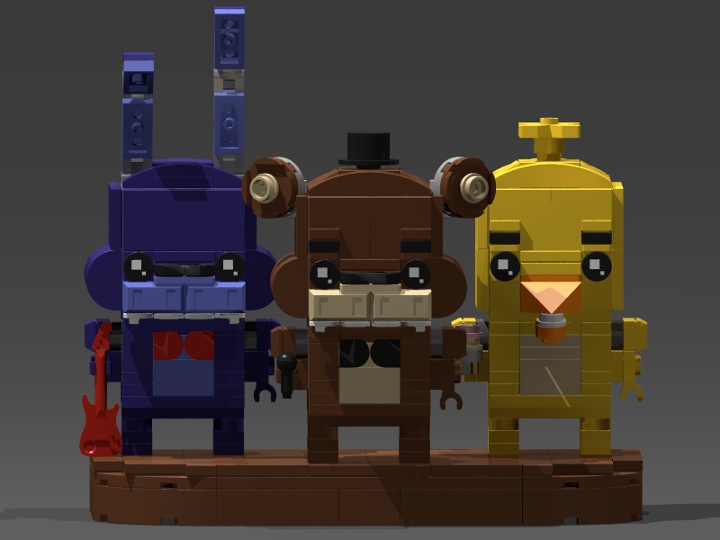 Five Night's at Freddy's Brickheadz and Display from BrickLink Studio ...