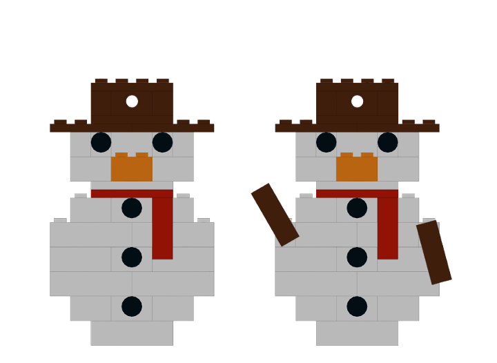 Snowman_Decoration for the Christmas tree from BrickLink Studio [BrickLink]