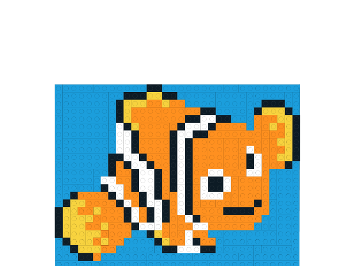Mosaic Nemo Disney 32x24 (oter 8 en haut et 8 en bas) from BrickLink ...