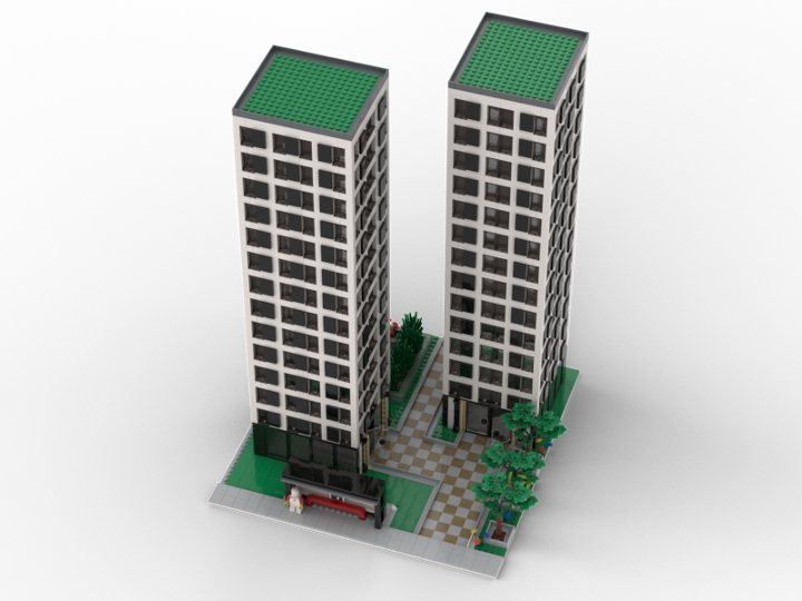Twin Tower Blocks from BrickLink Studio [BrickLink]