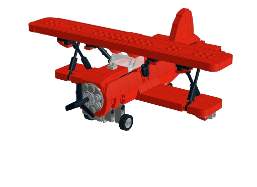 Brick Science Red Biplane from BrickLink Studio [BrickLink]