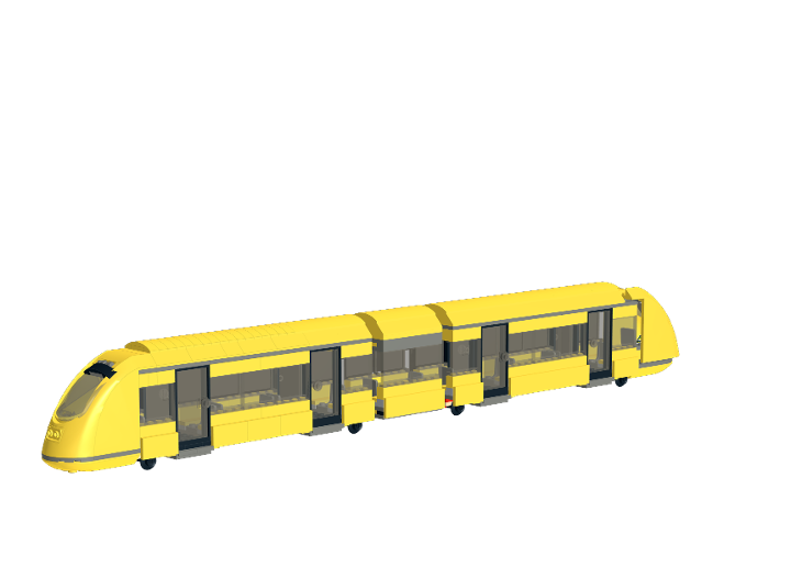 modern yellow tramway from BrickLink Studio [BrickLink]
