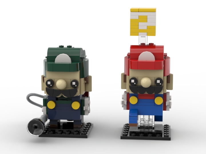 Mario en Luigi brickheadz v2 from BrickLink Studio [BrickLink]