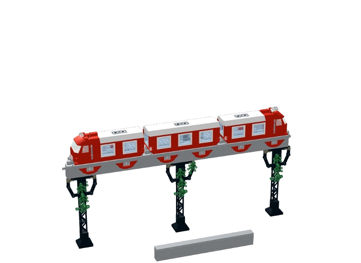 Monorail mit Schiene Gerade und Kurve from BrickLink Studio [BrickLink]