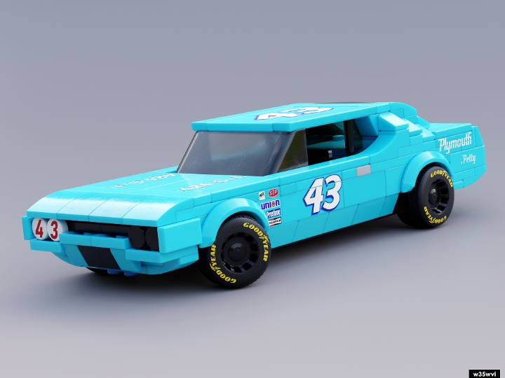 1971 Plymouth Road Runner NASCAR Richard Petty from BrickLink Studio ...