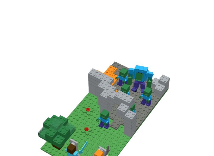 Lego Minecraft Mutant Zombie Attack from BrickLink Studio [BrickLink]
