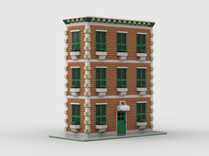Simple 16 x 32 Corner Modular Building from BrickLink Studio [BrickLink]