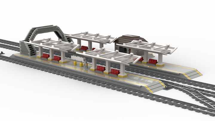 3-Line Train Station from BrickLink Studio [BrickLink]