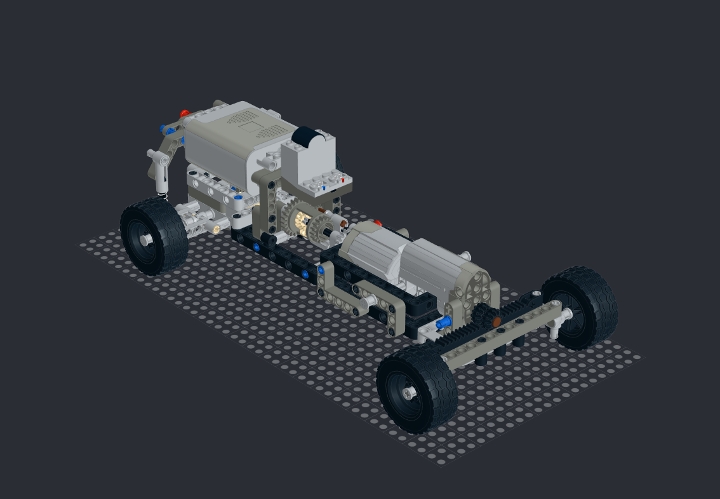 fully electric lego remote controlled car from BrickLink Studio [BrickLink]