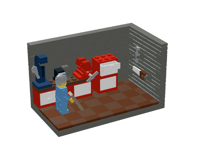 Man in workshop from BrickLink Studio [BrickLink]