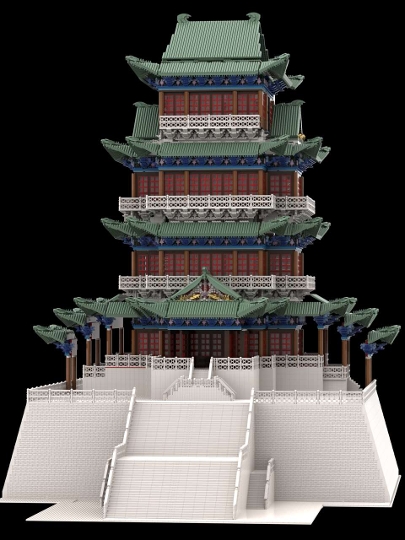 53534 bricks - Chinese Tower by Ken_He_MOC from BrickLink Studio ...
