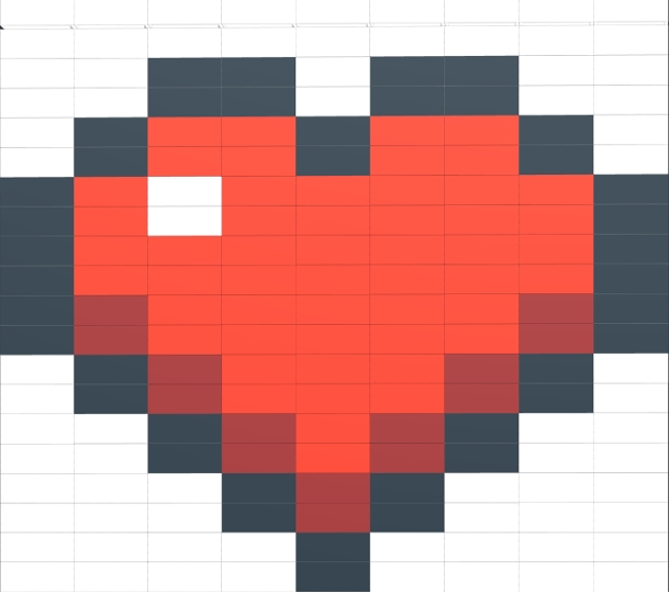 Minecraft Pixelart Heart from BrickLink Studio [BrickLink]