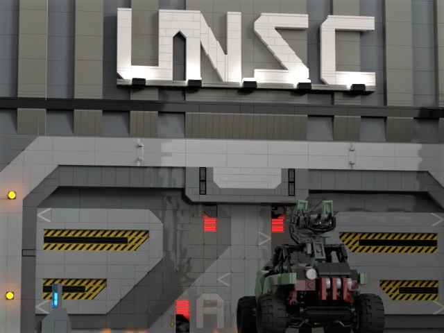 UNSC Vehicle Bay Render Room from BrickLink Studio [BrickLink]