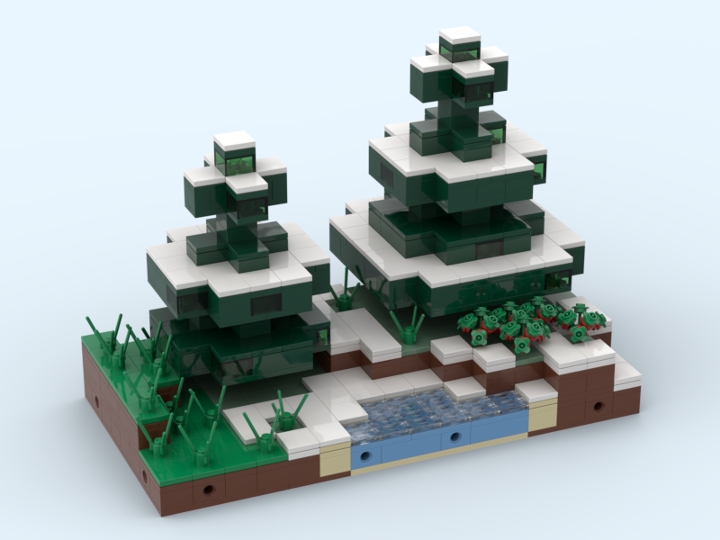 Minecraft - Snowy Taiga (16x32 Modular) from BrickLink Studio [BrickLink]
