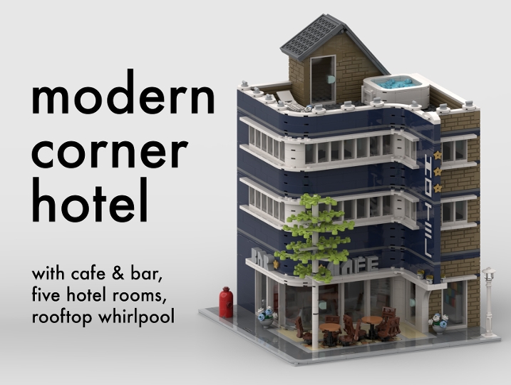 Modern Corner Hotel from BrickLink Studio [BrickLink]