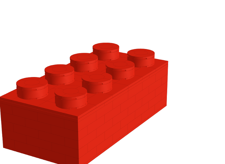 Red Brick 2x4 from BrickLink Studio [BrickLink]