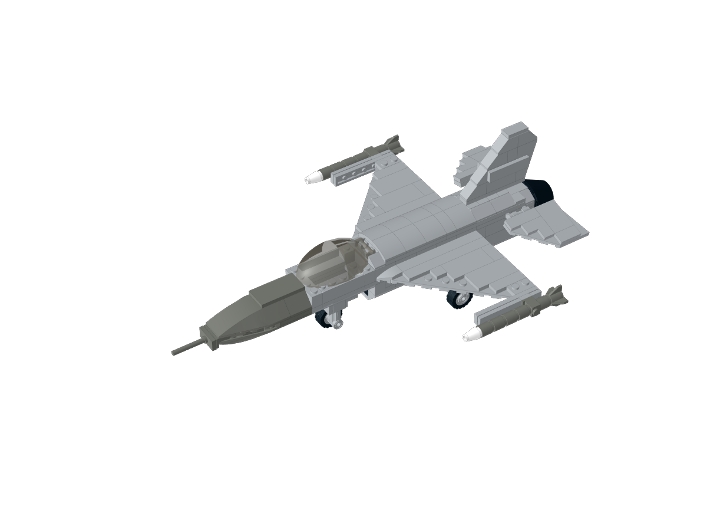 military jet (f-16) from BrickLink Studio [BrickLink]