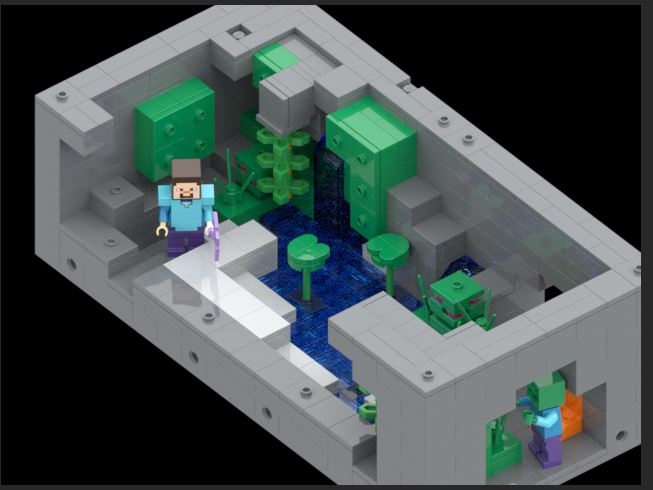 Minecraft Lush Caves from BrickLink Studio [BrickLink]