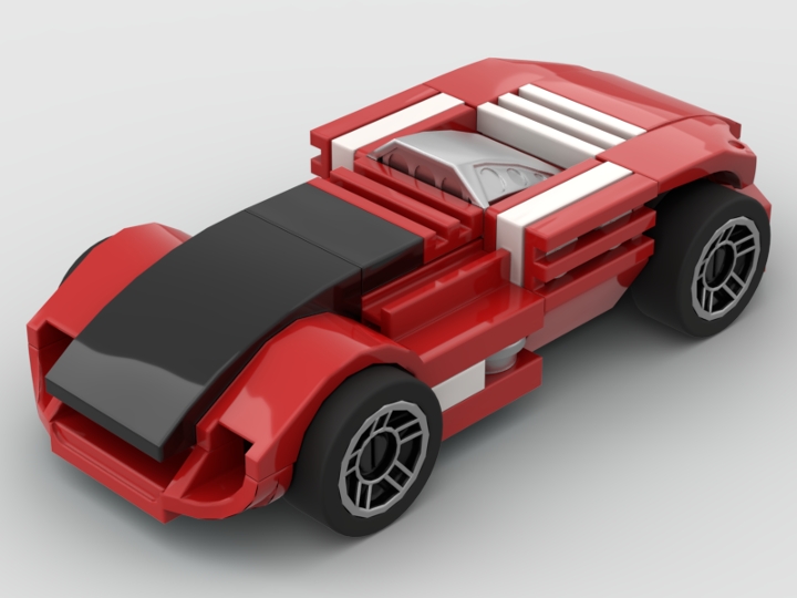 Mid-Engine Hyper Car - Red and White from BrickLink Studio [BrickLink]