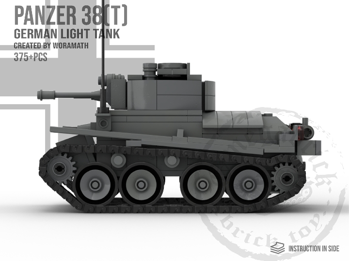 Panzer 38(t) Ausf F from BrickLink Studio [BrickLink]