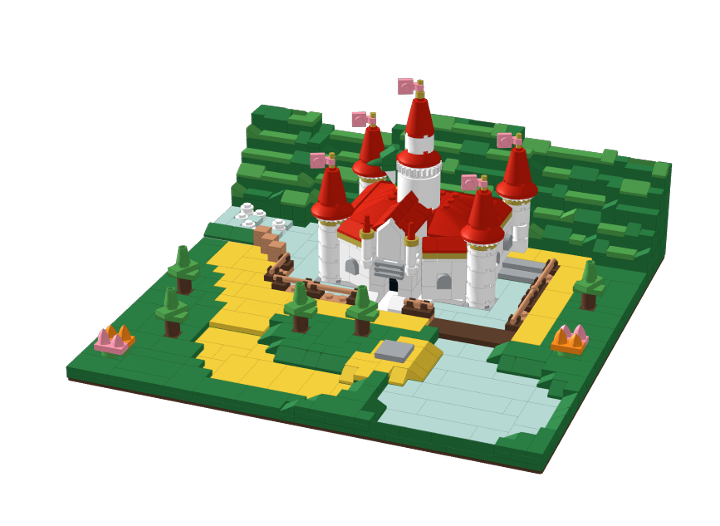 Peach's castle SM64 from BrickLink Studio [BrickLink]