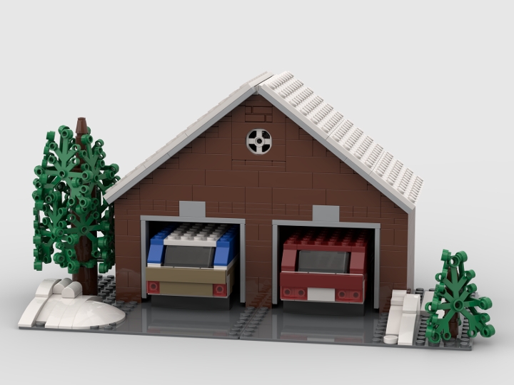 Home Alone garage addon with car mocks from BrickLink Studio [BrickLink]
