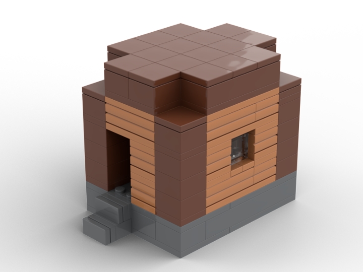 Old Minecraft village wooden hut from BrickLink Studio [BrickLink]