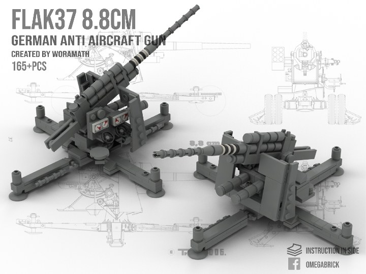 Flak 37 8.8 cm. from BrickLink Studio [BrickLink]