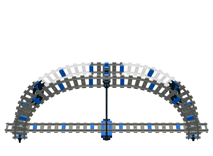 Train Bridge arch with tracks _Black and blue from BrickLink Studio ...
