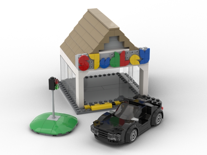 Studley's Garage from BrickLink Studio [BrickLink]