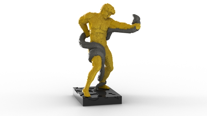Objet 3D - athlete wrestling a python Sculpture from BrickLink Studio ...
