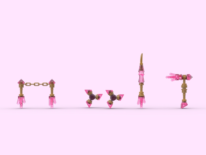 Crystalized Golden Weapons from BrickLink Studio [BrickLink]