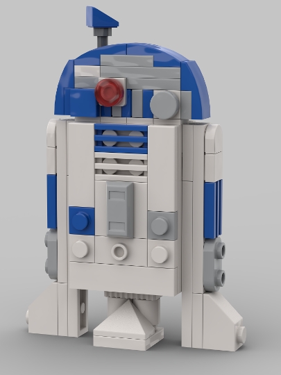 Blue Space Robot brick badge from BrickLink Studio [BrickLink]