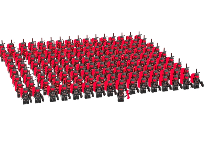 The Red Comet Army from BrickLink Studio [BrickLink]