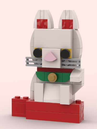 Lucky Cat Brick Badge from BrickLink Studio [BrickLink]