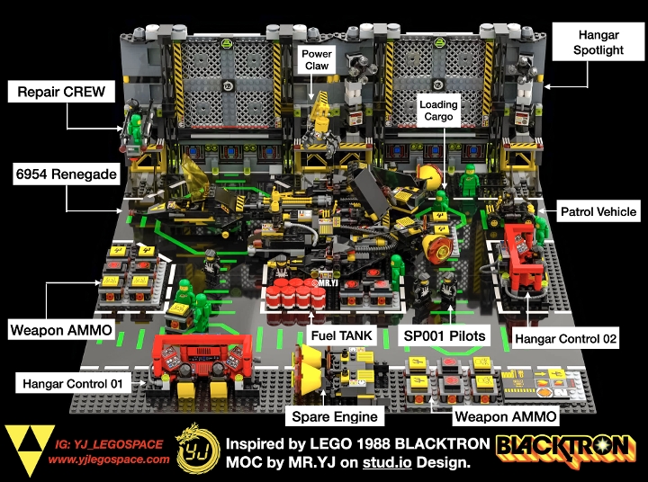 Blacktron 6954 Hangar Base from BrickLink Studio [BrickLink]