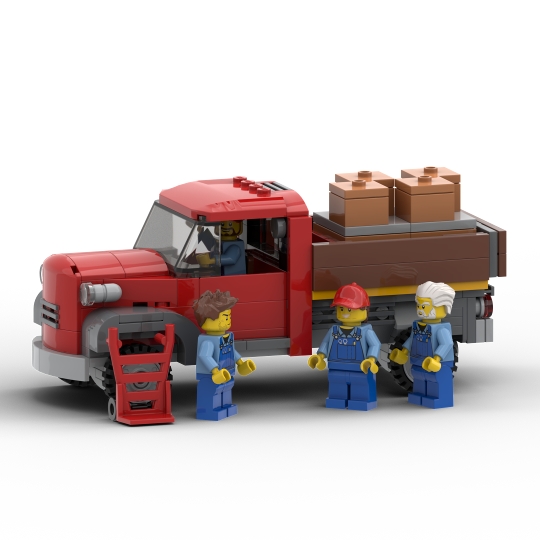 Car - Old Red Truck from BrickLink Studio [BrickLink]