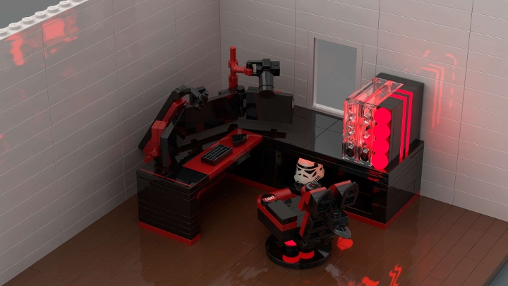 Gaming Setup RED from BrickLink Studio [BrickLink]