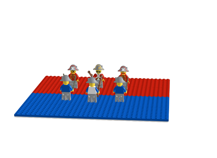red coat VS blue coat from BrickLink Studio [BrickLink]