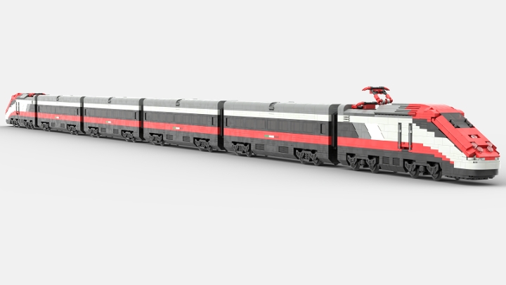 ETR500 "FRECCIAROSSA" high speed train from BrickLink Studio [BrickLink]