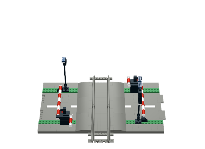 Complete Railroad crossing green from BrickLink Studio [BrickLink]