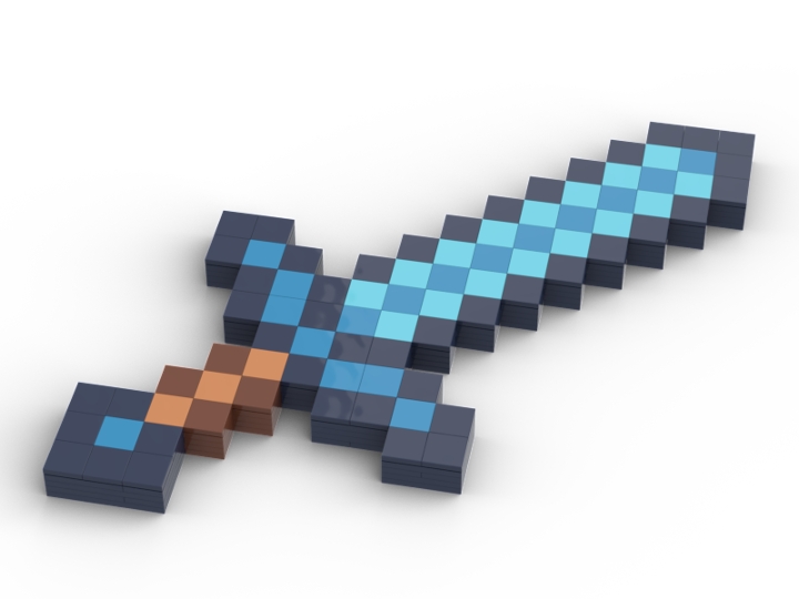 Minecraft Diamond Sword from BrickLink Studio [BrickLink]