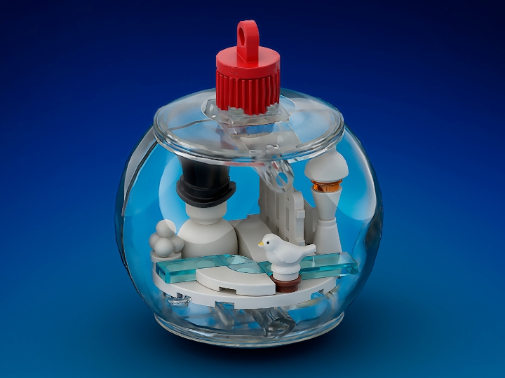 Christmas Ball: Snowman Micro Diorama from BrickLink Studio [BrickLink]