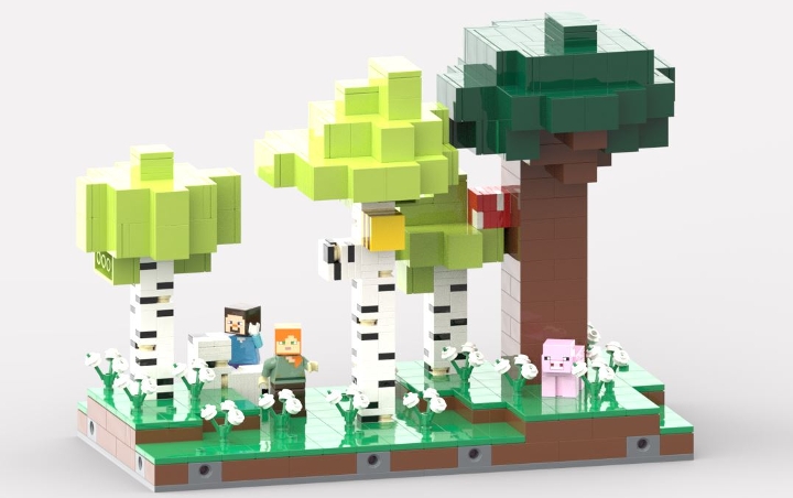 Minecraft Forest from BrickLink Studio [BrickLink]