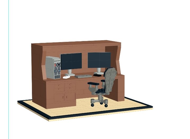 Computer Desk from BrickLink Studio [BrickLink]