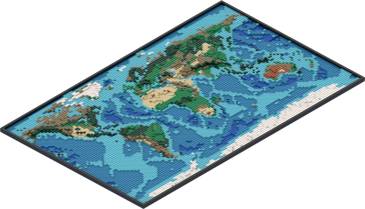 Topographical, Colored World Map V3 from BrickLink Studio [BrickLink]
