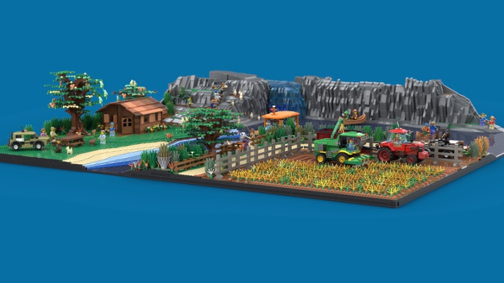 Log Cabin Diorama V10 Final from BrickLink Studio [BrickLink]